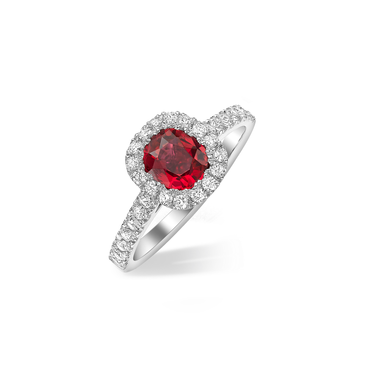 Spinel and diamond cluster ring – thfinejewellery